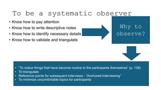 Observation instrument in qualitative research | PPTX