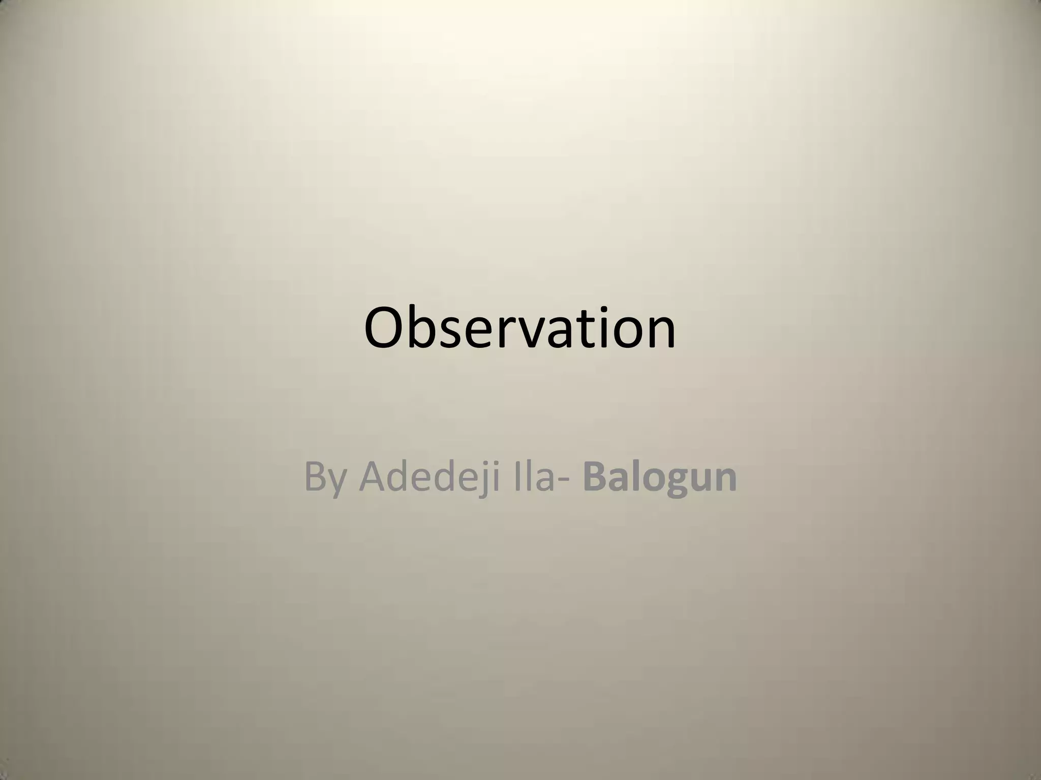 Observation lab | PPT
