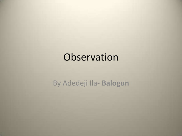 Observation lab | PPT