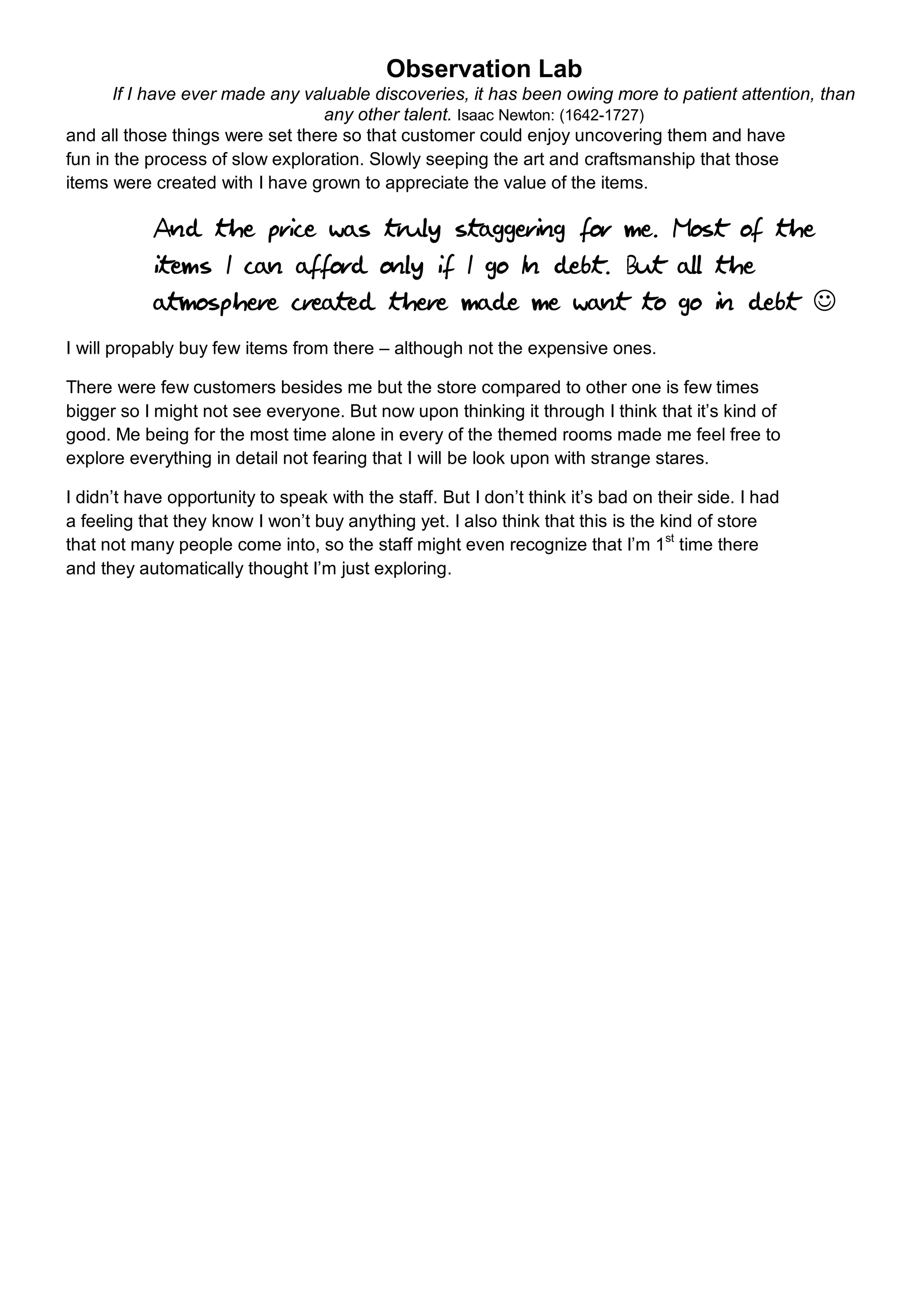 Observation lab | PDF