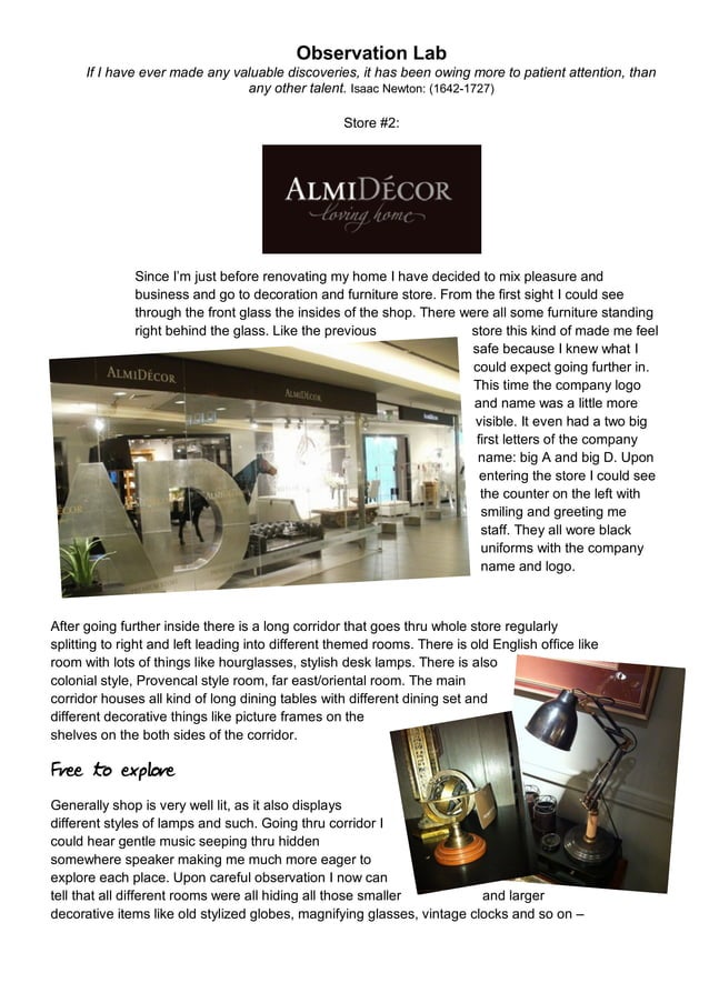 Observation lab | PDF