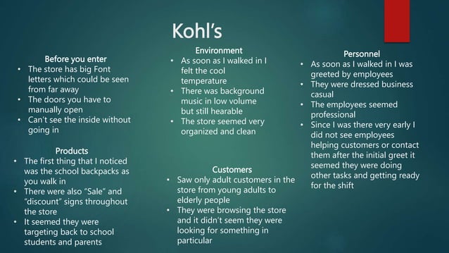 Observation Lab PowerPoint Assignment for TEM 431 | PPTX | Malls & Shopping Centers | Attractions