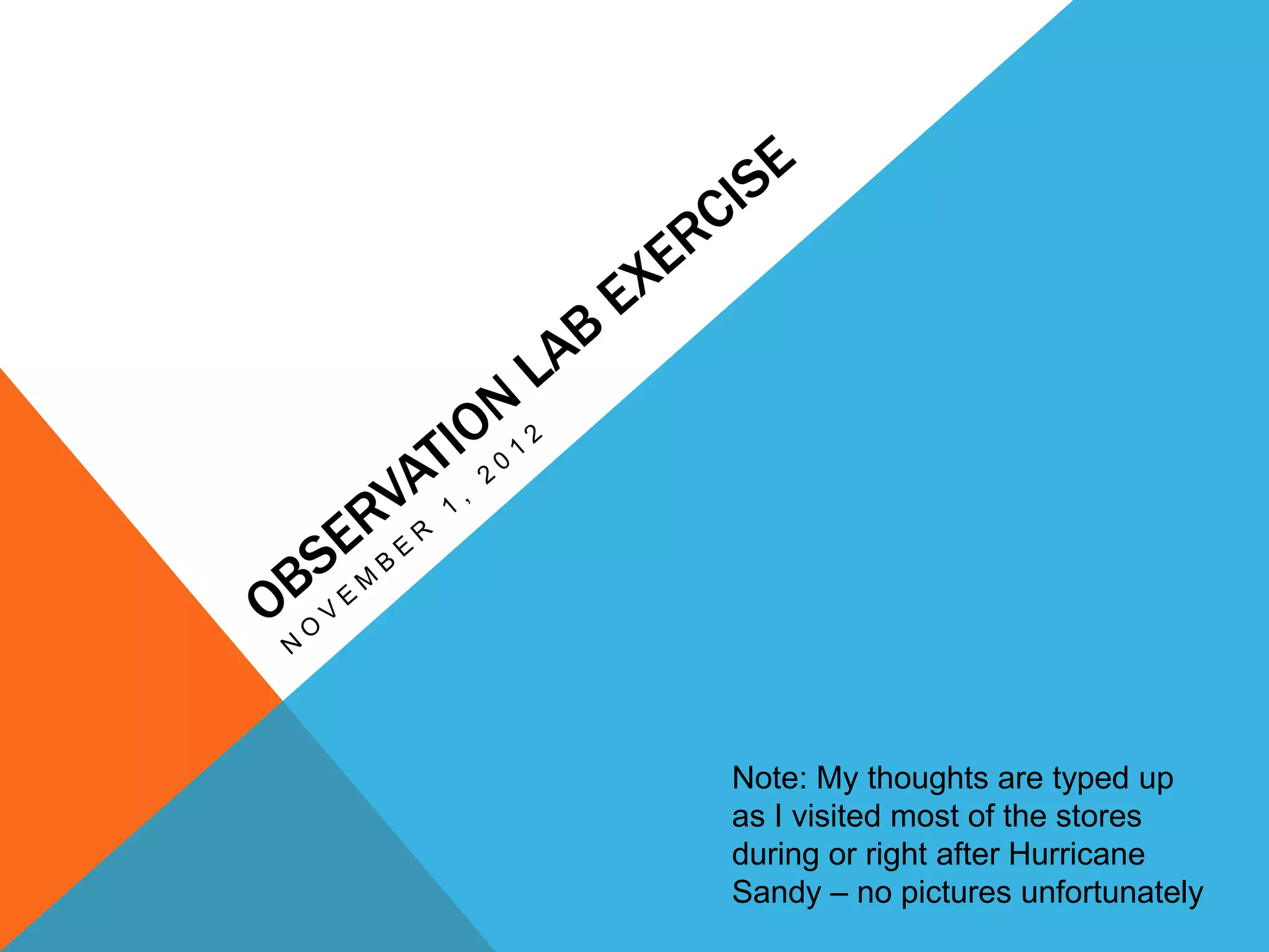 Observation lab exercise | PPT