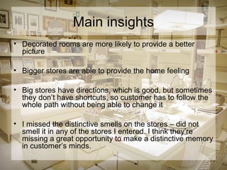 Observation lab – furniture stores | PPT