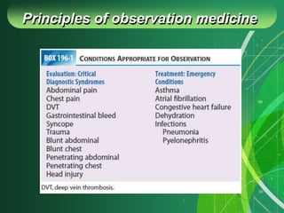 Observation medicine and clinical decision units | PPTX