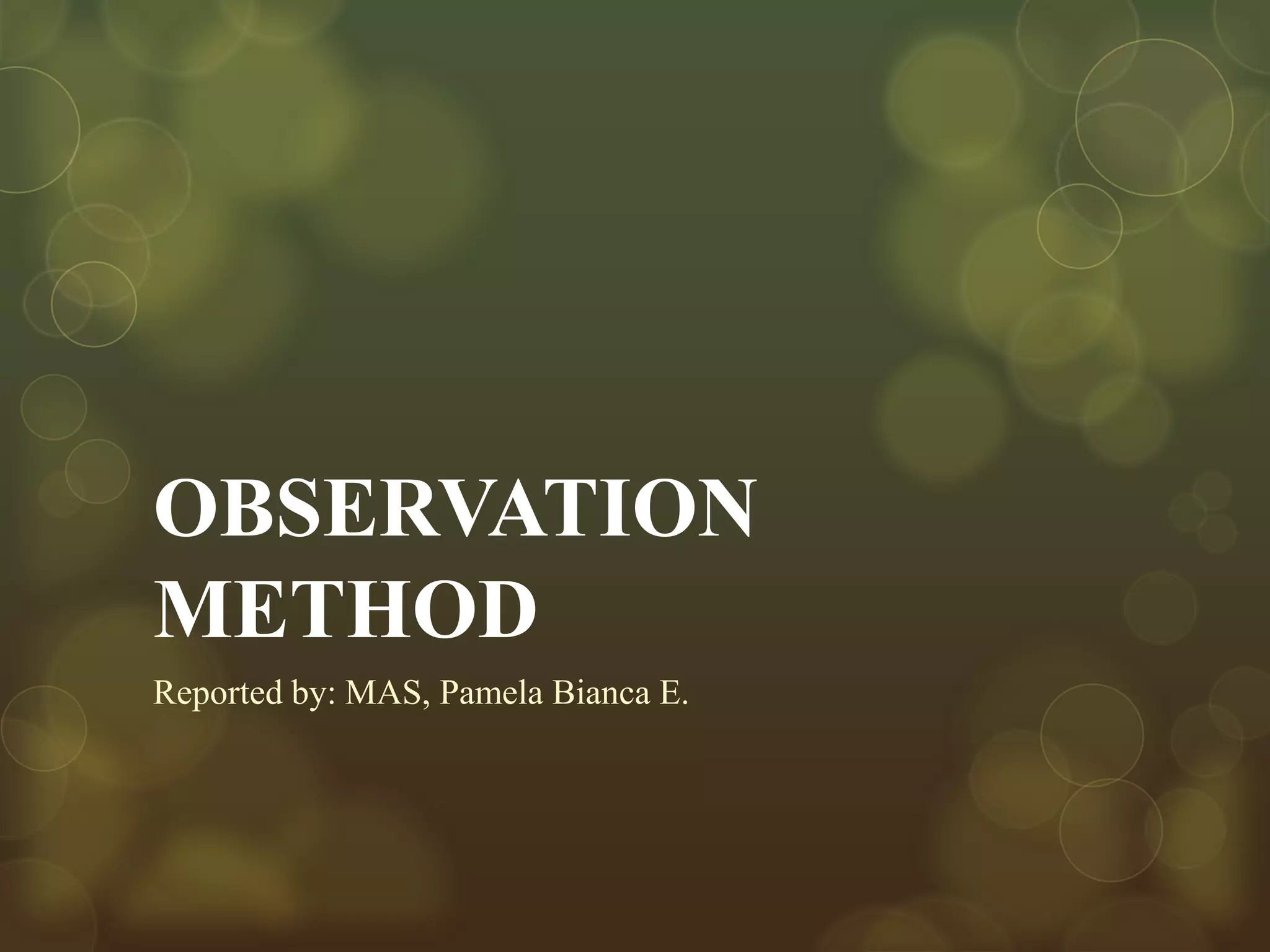 Observation Method | PPTX