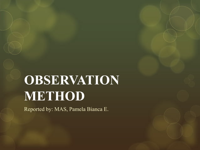 Observation Method | PPTX