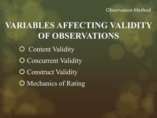 Observation Method | PPTX