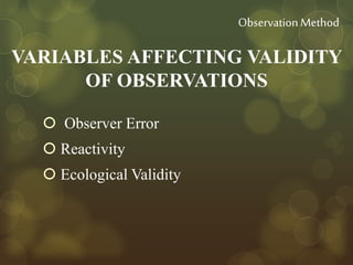Observation Method | PPTX