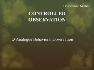 Observation Method | PPTX