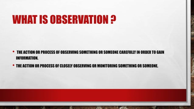 Observation method | PPT | Free Download