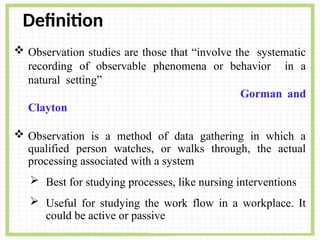 Observation Method- Research Methodology | PPTX
