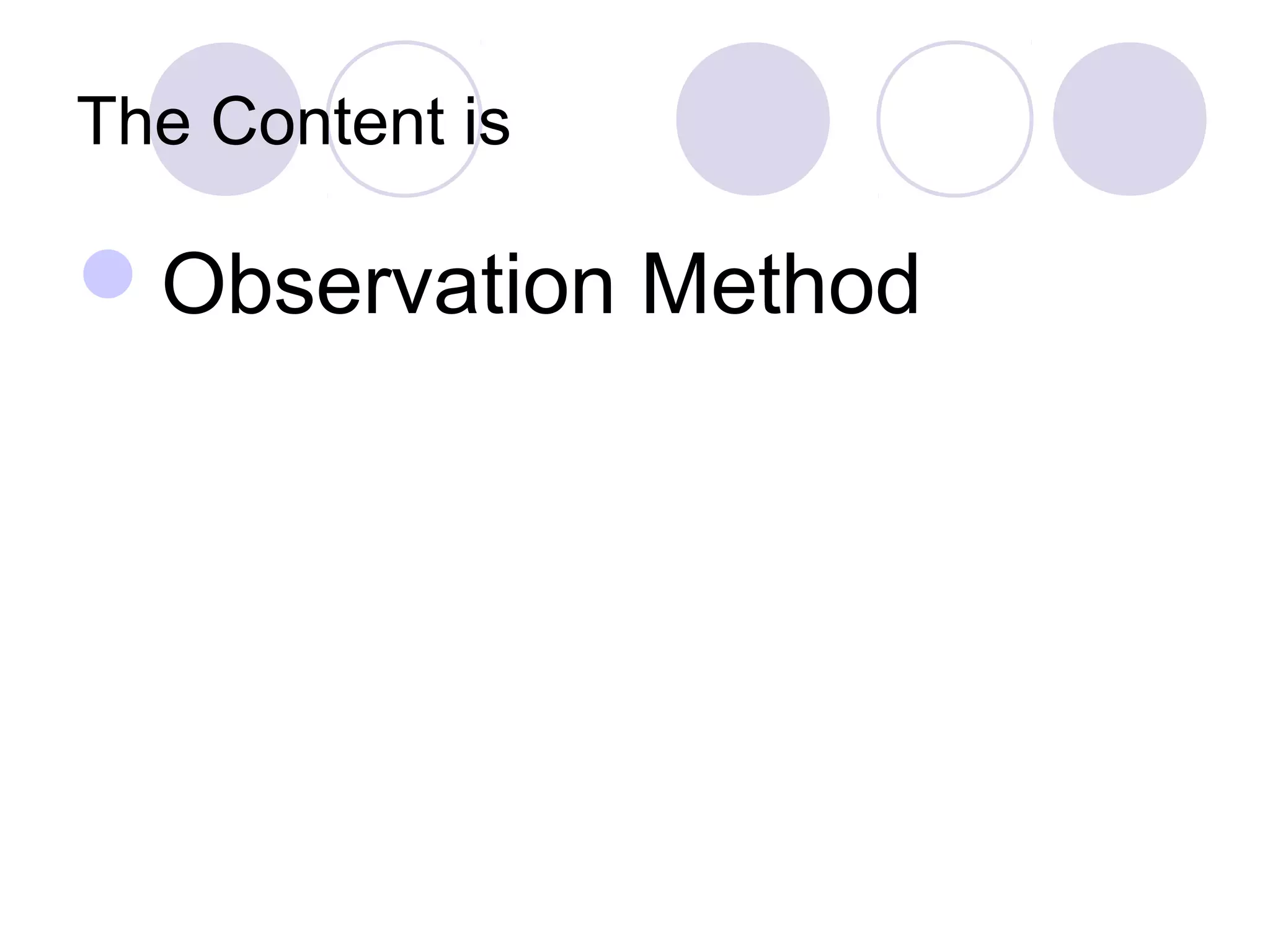 Observation Method | PPT