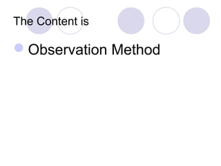 Observation Method | PPT