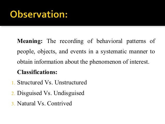 Observation method (2)