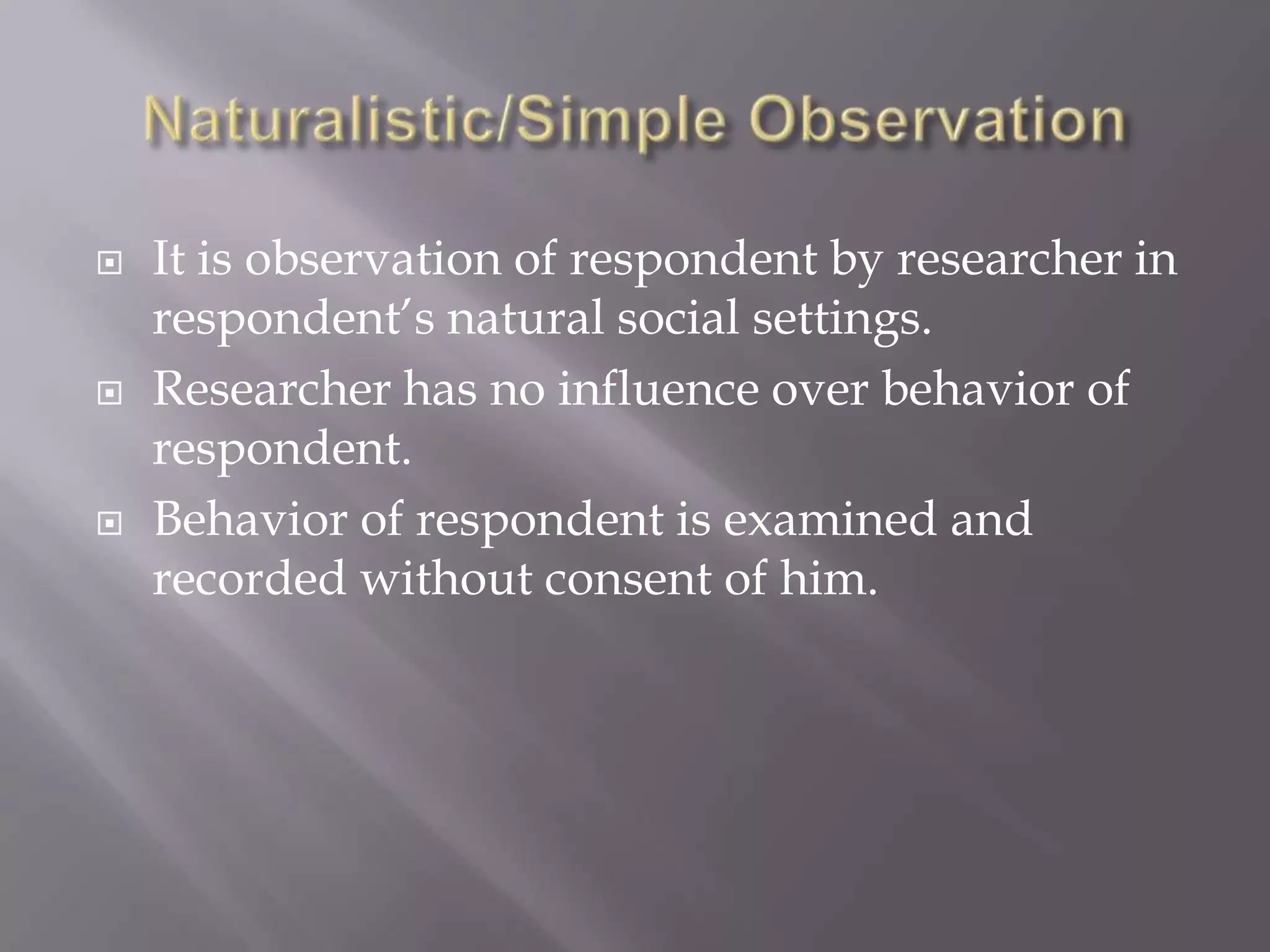 Observation method in sociological research | PPTX