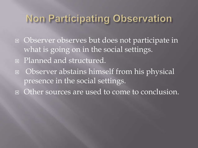 Observation method in sociological research | PPT