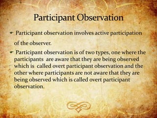 Observation method of psychology | PPTX
