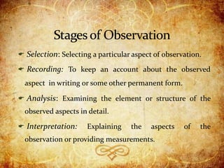 Observation method of psychology | PPT