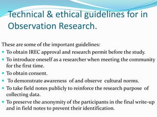 Observation methods of data collection in behavioral science | PPTX