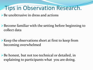 Observation methods of data collection in behavioral science | PPTX
