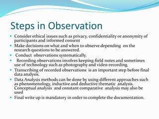 Observation methods of data collection in behavioral science | PPTX ...