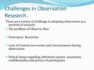 Observation methods of data collection in behavioral science | PPTX
