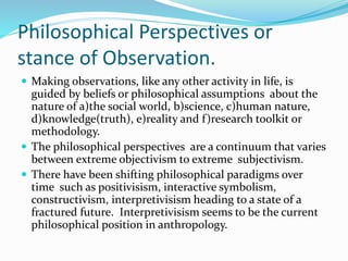 Observation methods of data collection in behavioral science | PPTX