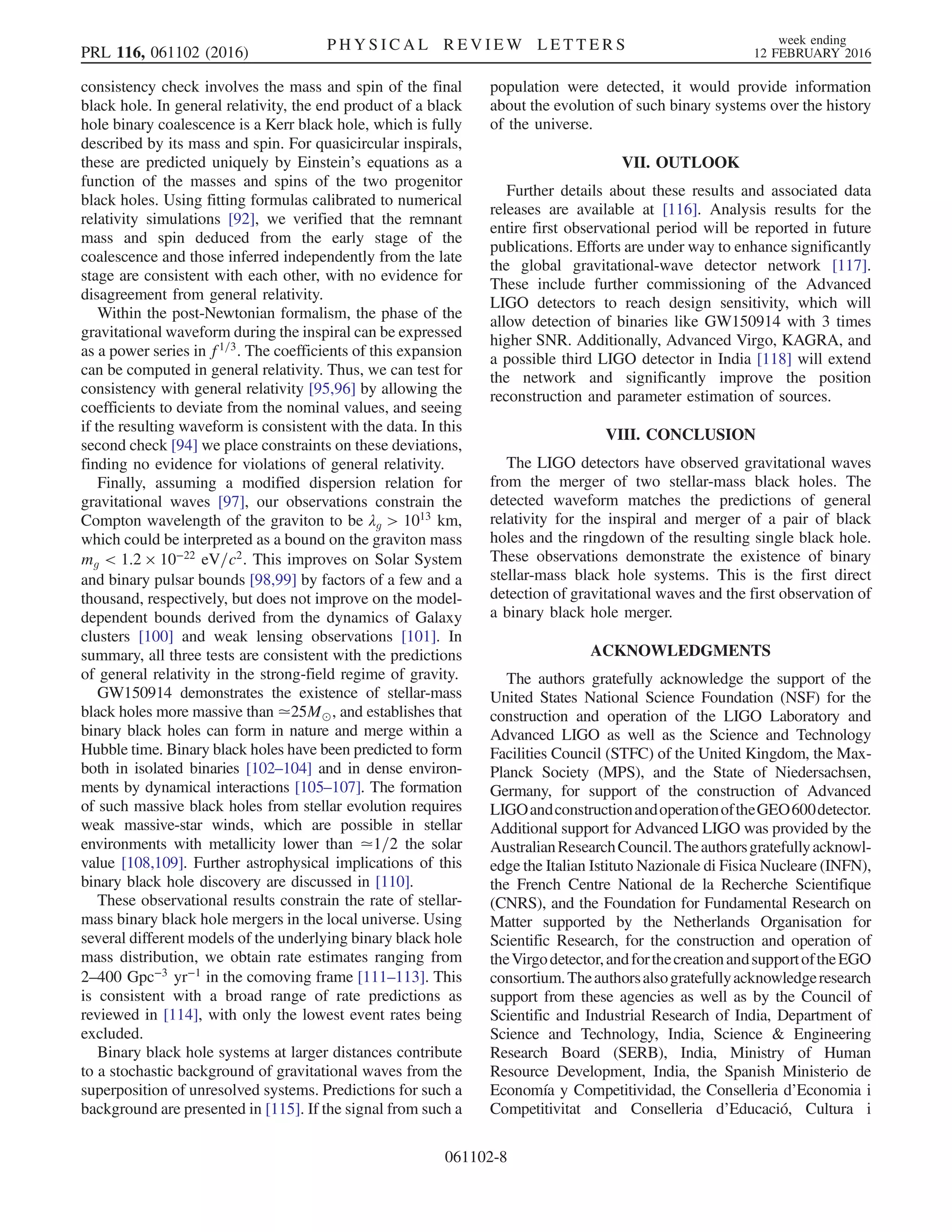 Observation Of Gravitational Waves From A Binary Black Hole Merger Pdf