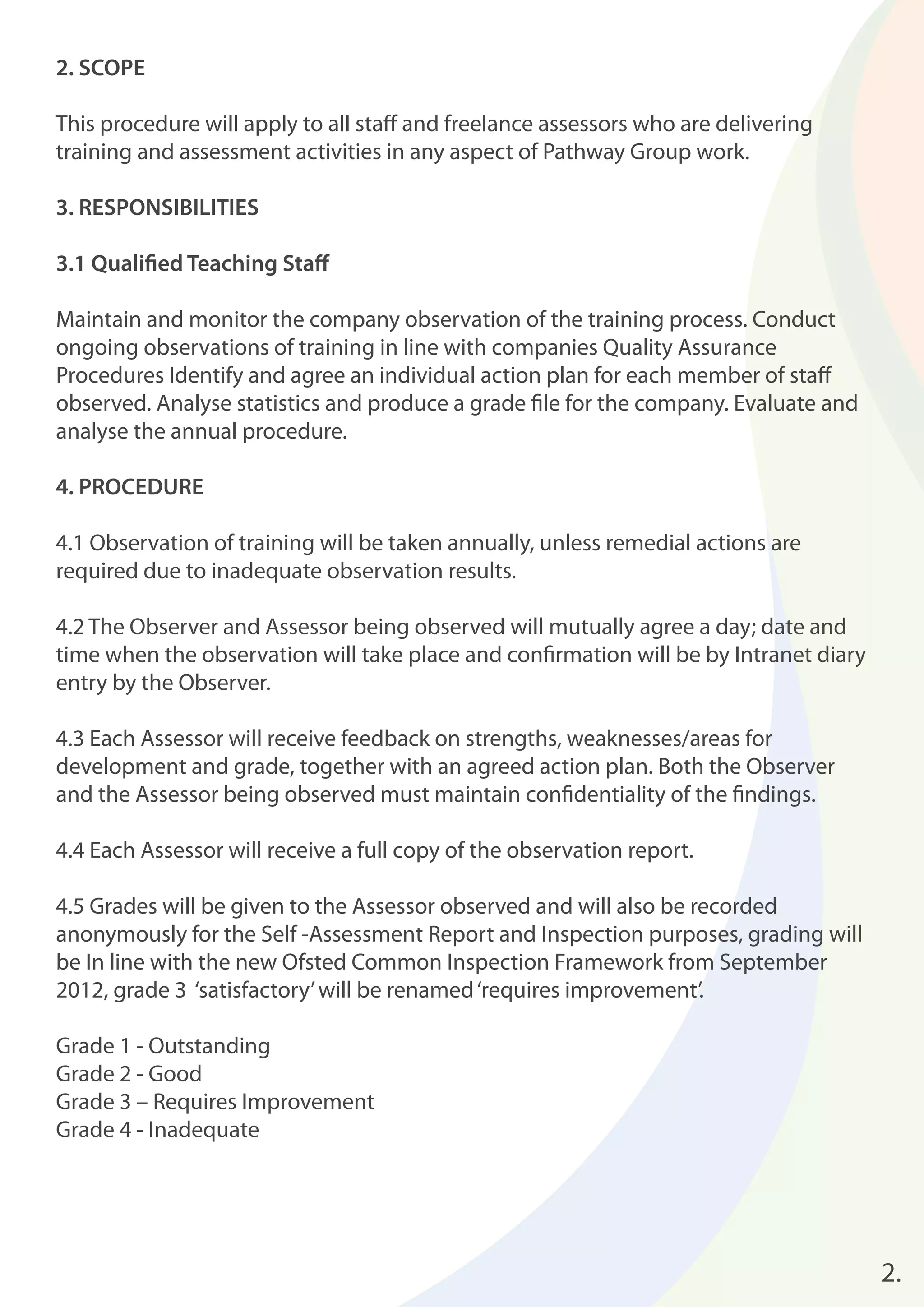 Observation of Teaching and Learning Procedure for Internal Staff | PDF