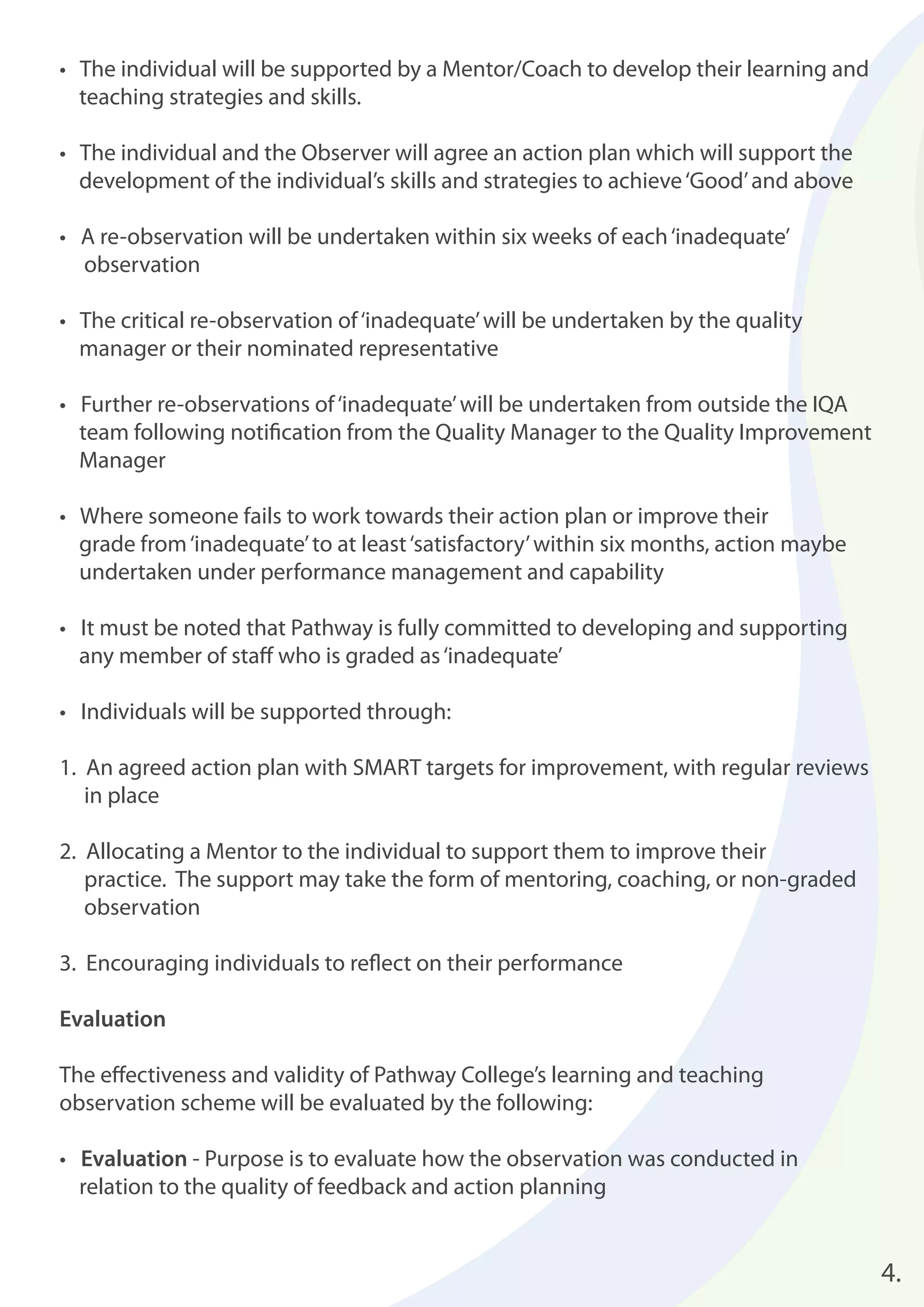 Observation of Teaching and Learning Procedure for Internal Staff | PDF