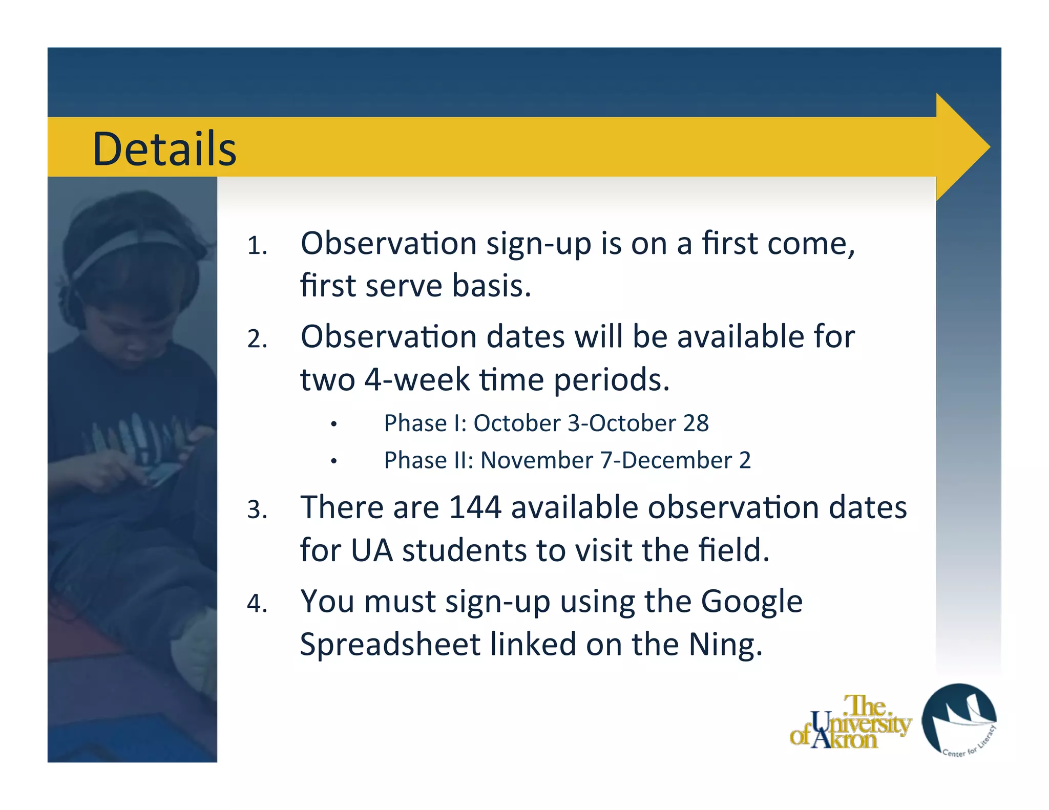 Observation Sign-Up Process | PPT