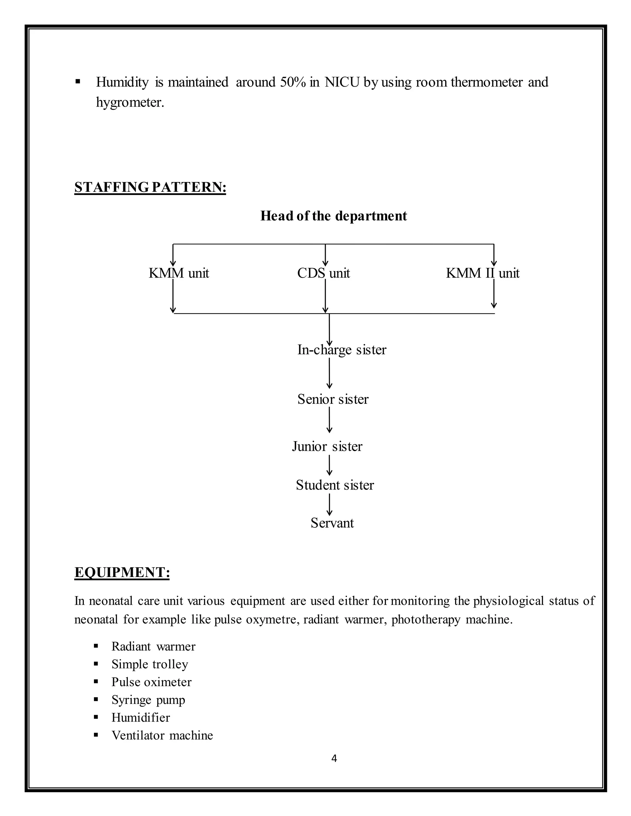 Observation report NICU (New Born Intensive Care Unit) word file | DOCX