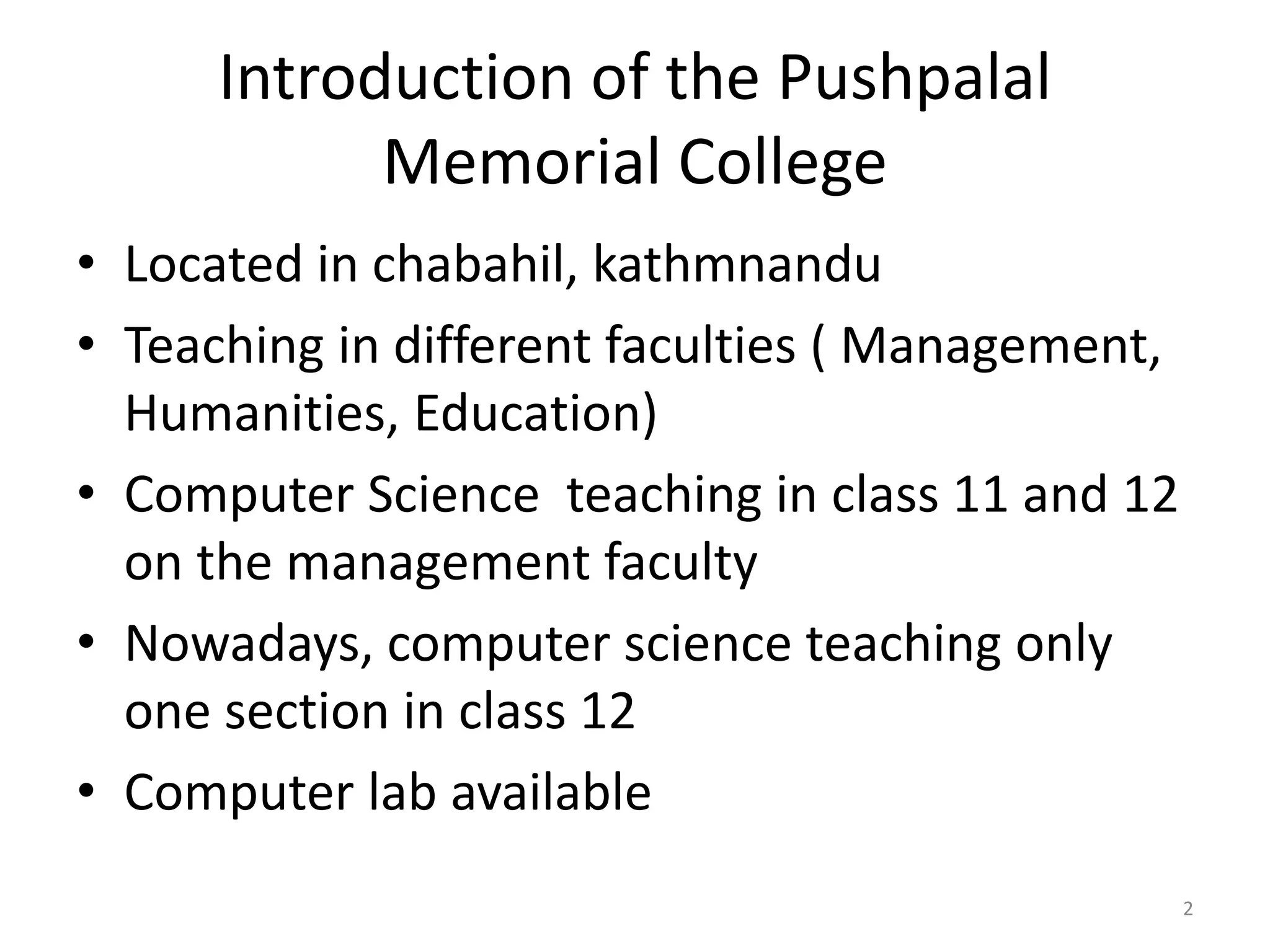 Observation report of pushpalal memorial college niroj poudel | PPTX