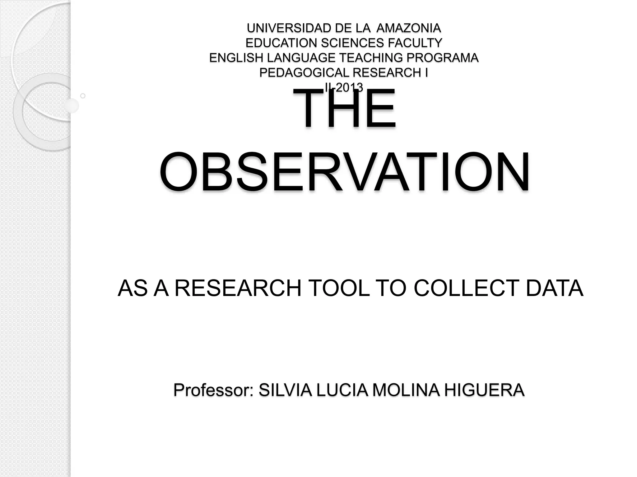 Observation & Research Problems | PPT