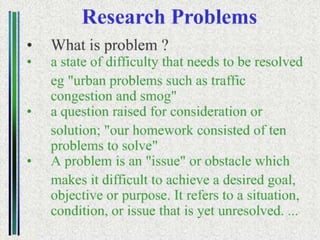 Observation & Research Problems | PPT