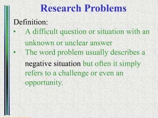 Observation & Research Problems | PPT