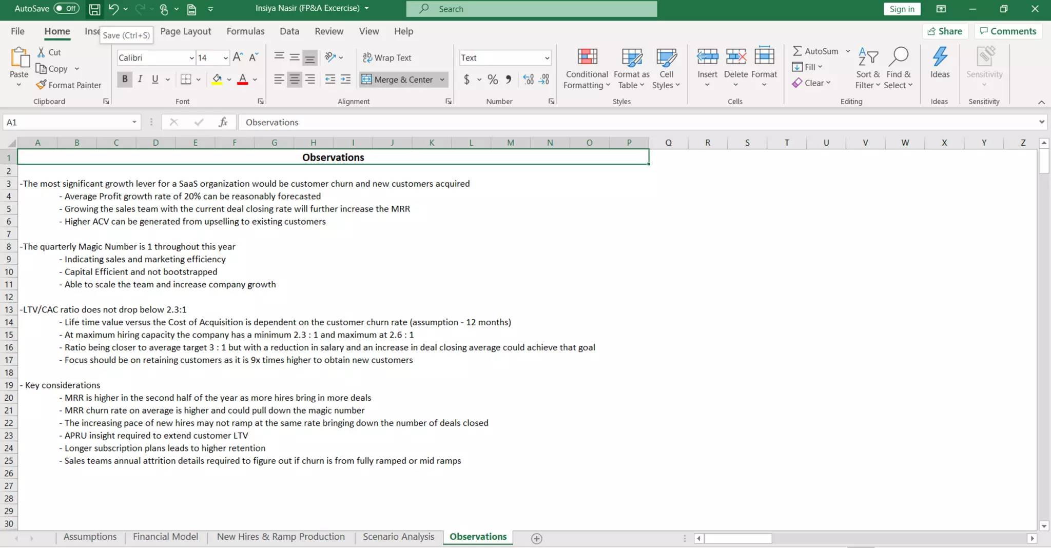 Observations on the Model | PDF