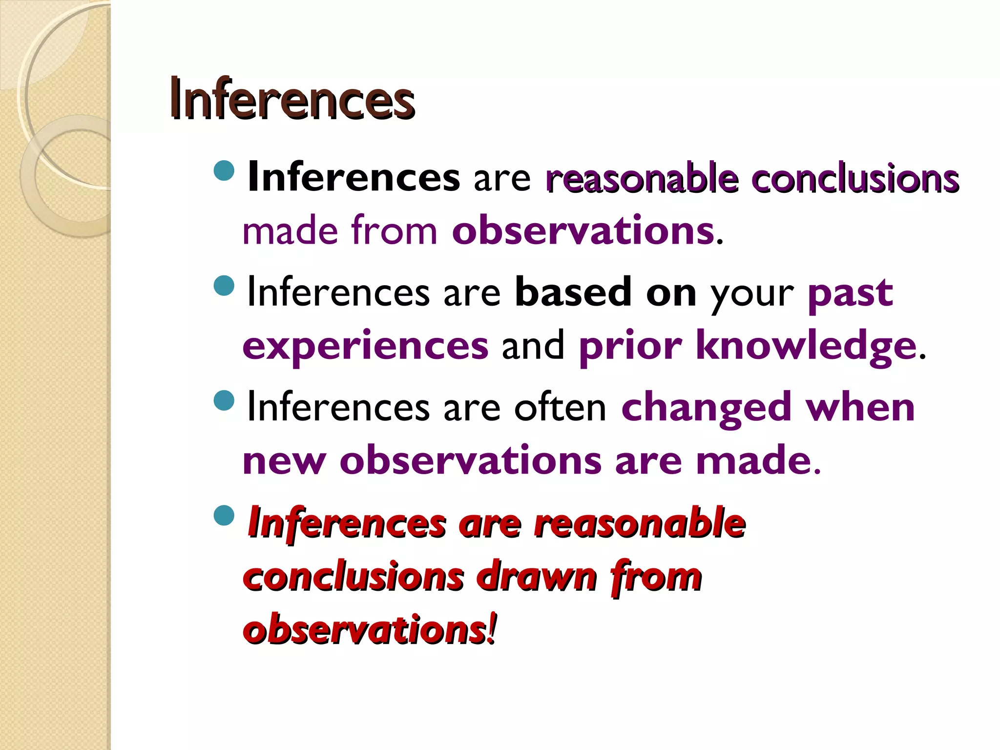Observations vs-inferencespart one | PPT