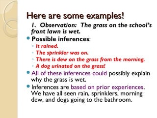 Observations vs-inferencespart one | PPT