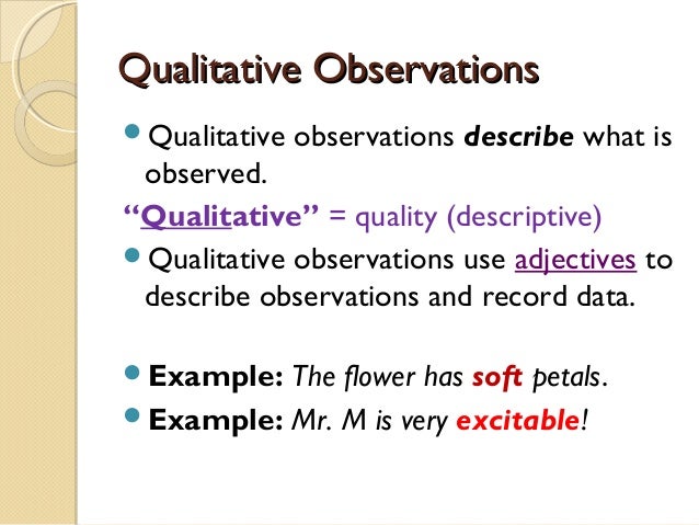 Qualitative Observation Definition Science