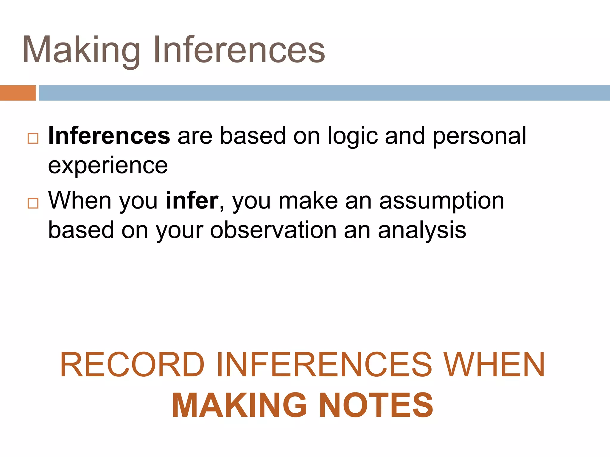 Observations and Inferences | PPT