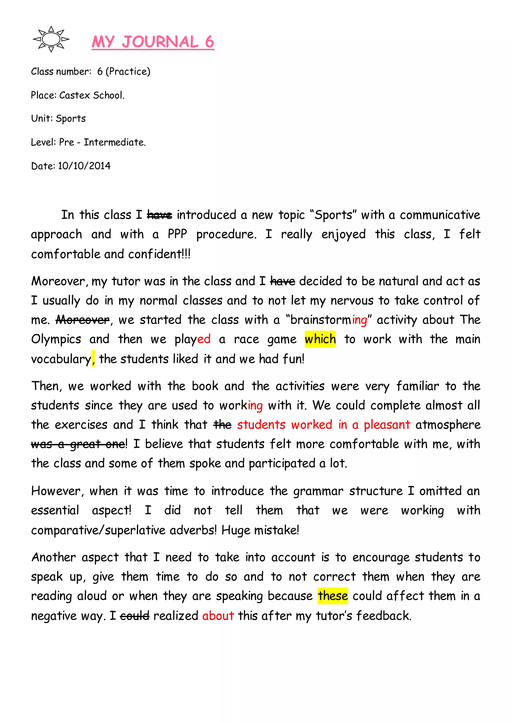 Observation and practicum journals third period | PDF