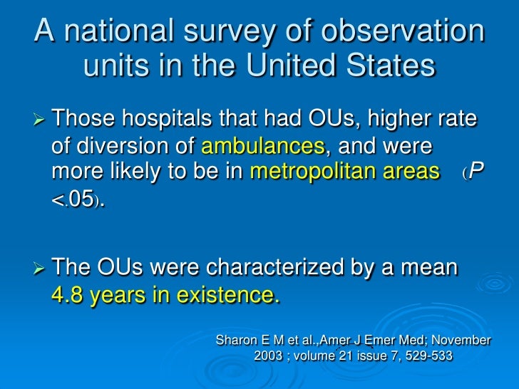 Observation unit setup