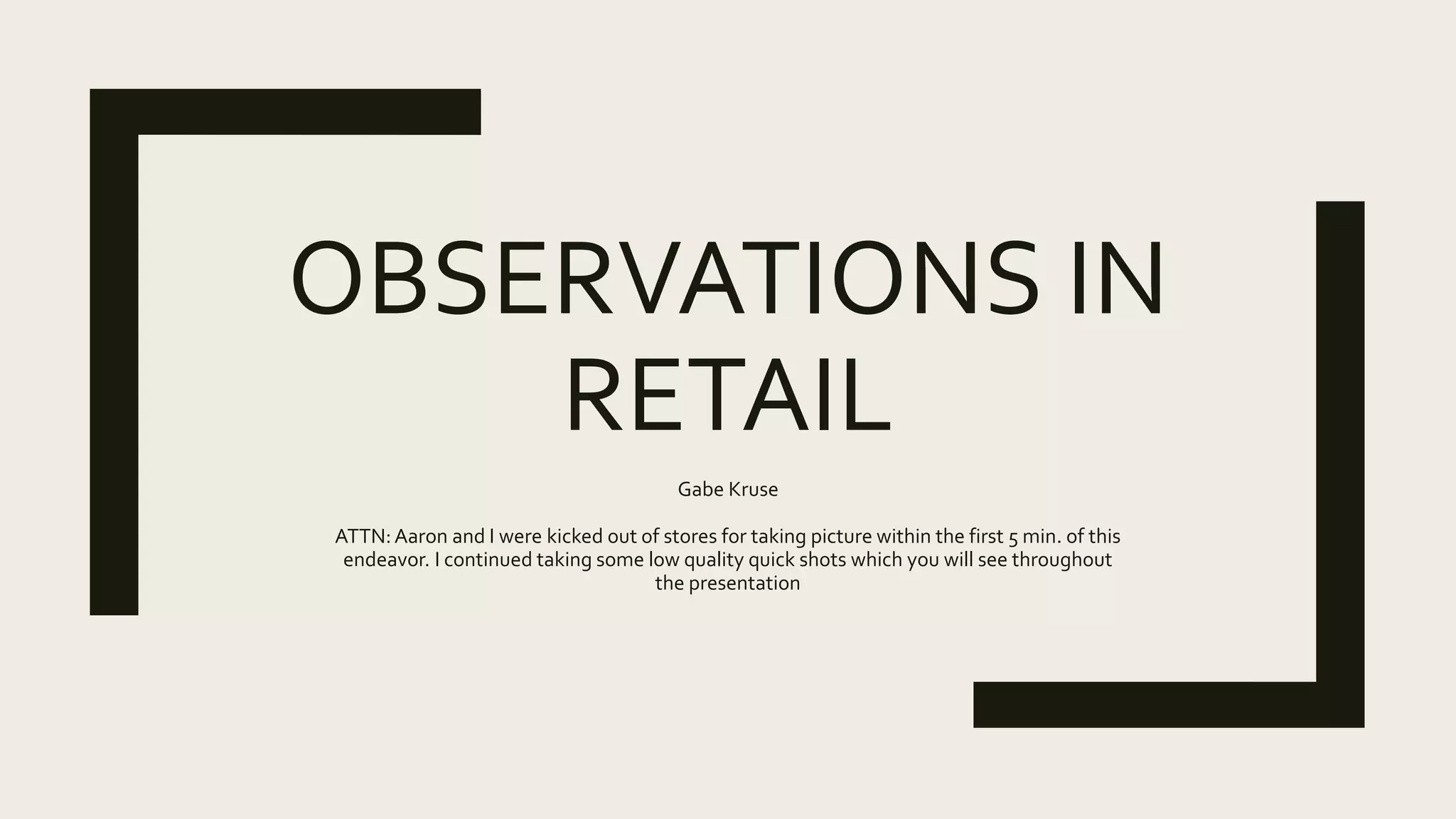 Observations in retail | PPT