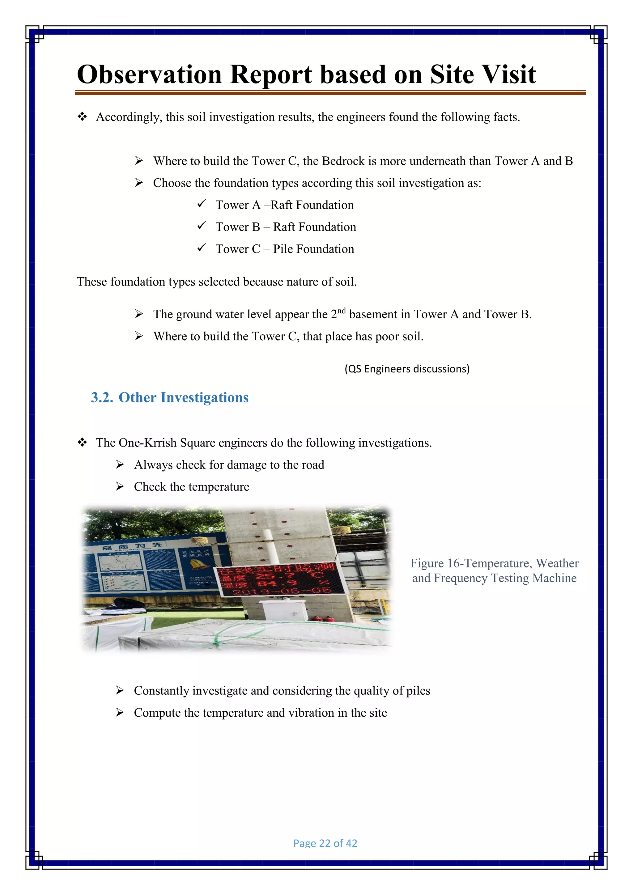 Observation site report | PDF