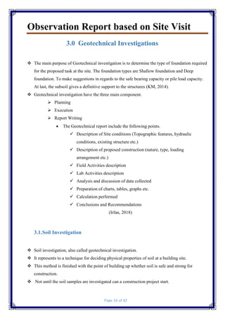 Observation site report | PDF