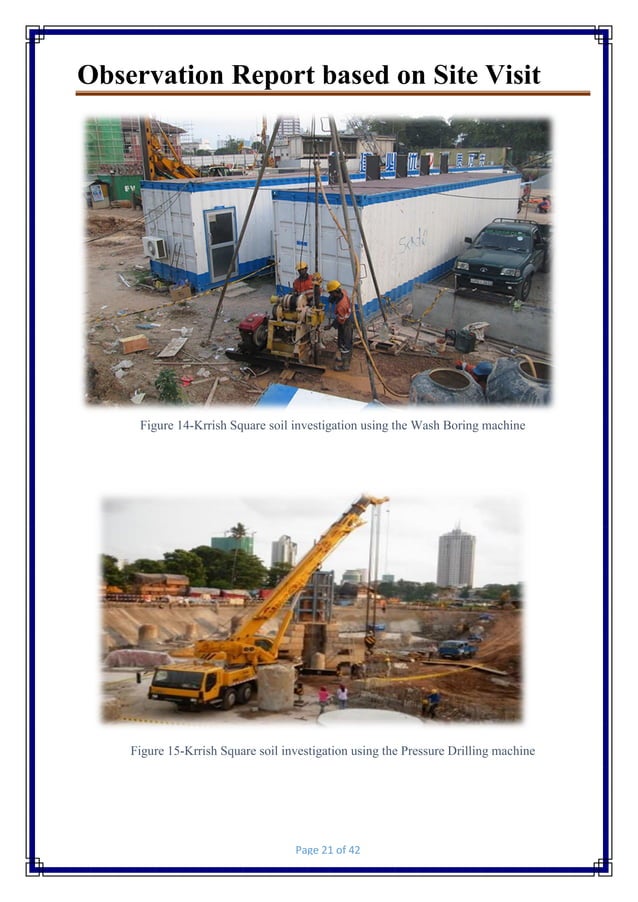 Observation site report | PDF | Civil Engineering Industry | Industries