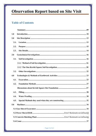 Observation site report | PDF