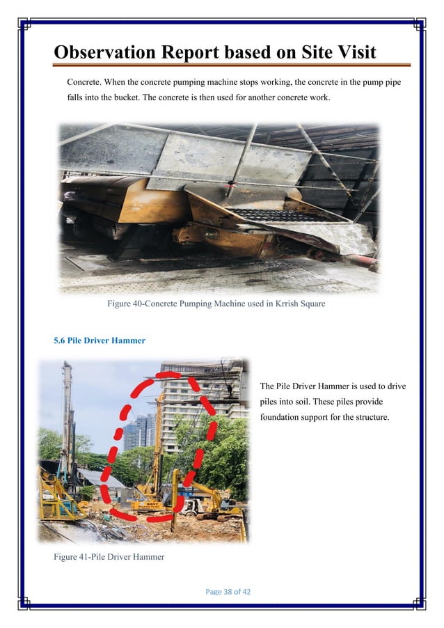 Observation site report | PDF | Civil Engineering Industry | Industries